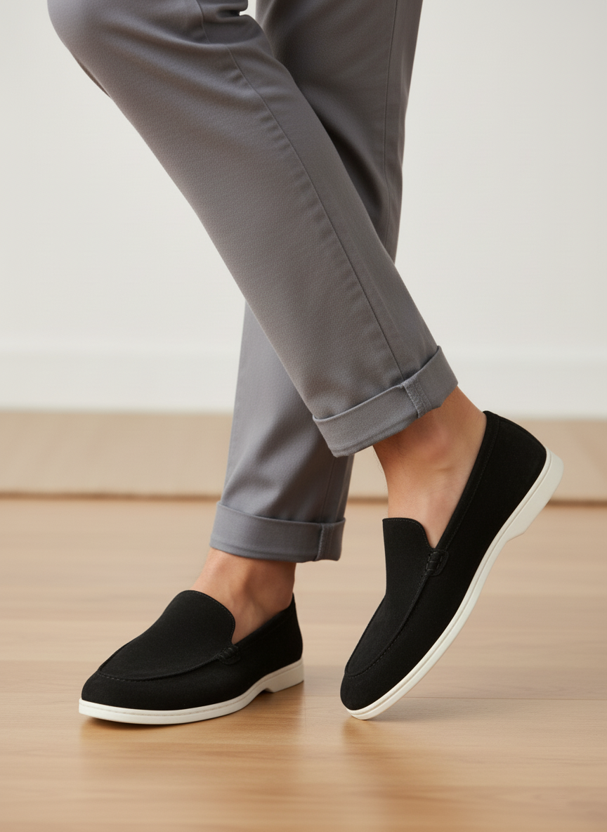 Men's Black Suede Leather Venetian Loafers - FT04-0831 – footlib.com